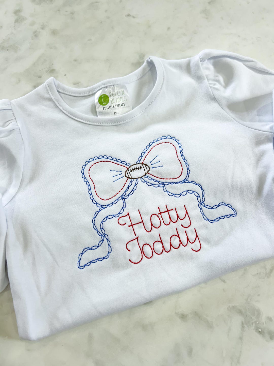 Embroidered Hotty Toddy Girl T-shirt | Sweatshirt | Football| Bow ...