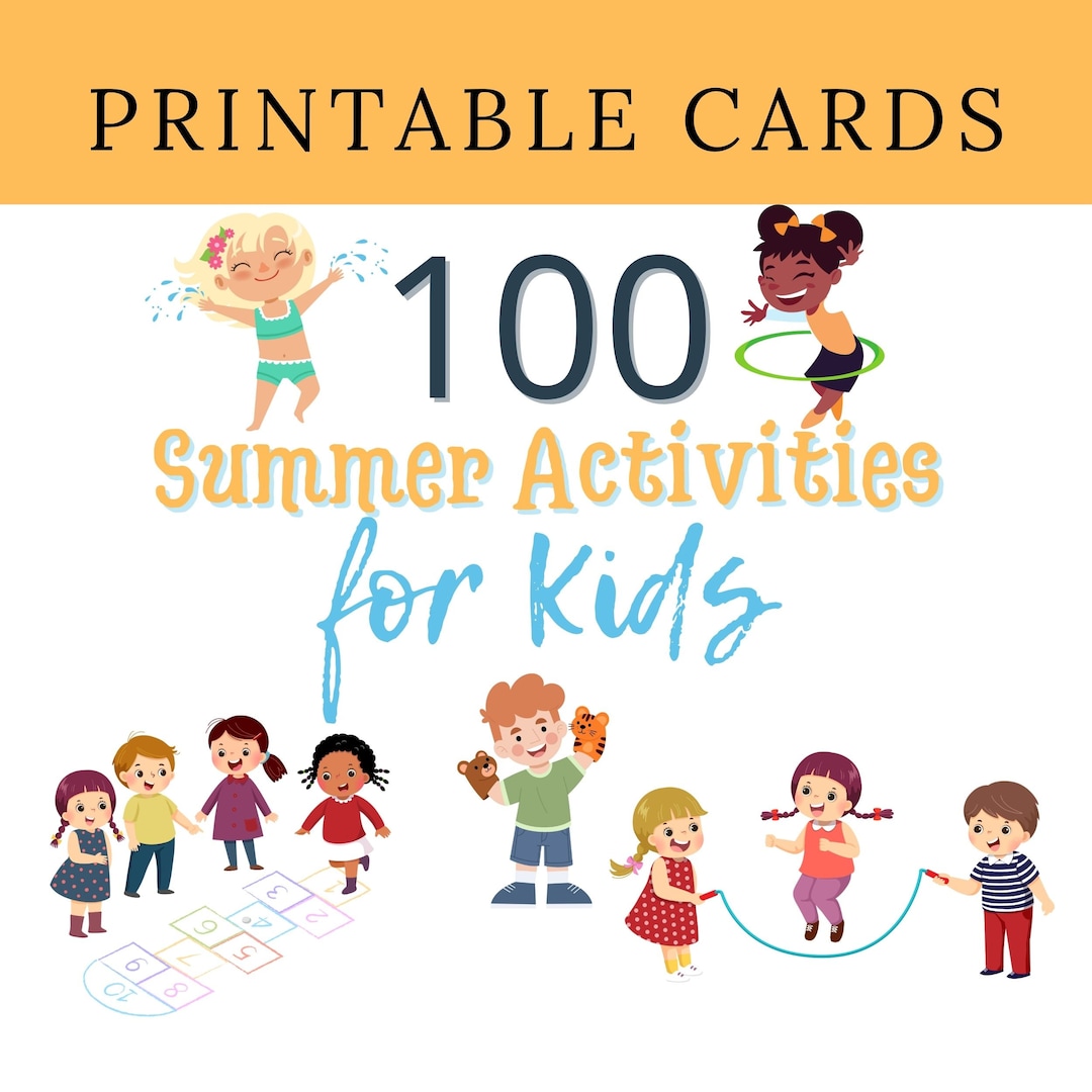 100 Summer Activities for Kids (printable Cards) - Etsy