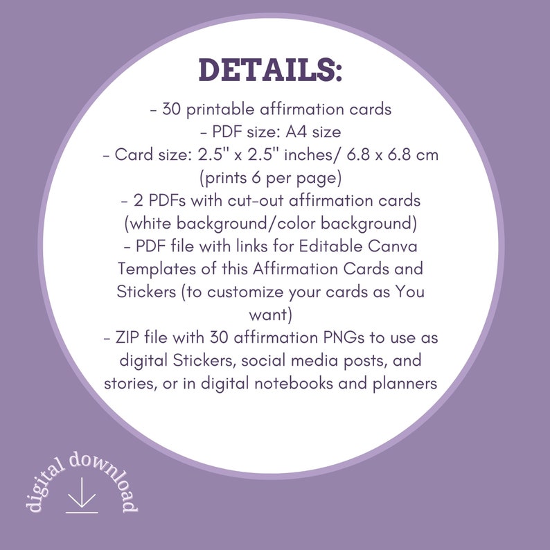 Printable Empowerment Affirmation Cards for Meditation, Self-love, Self ...