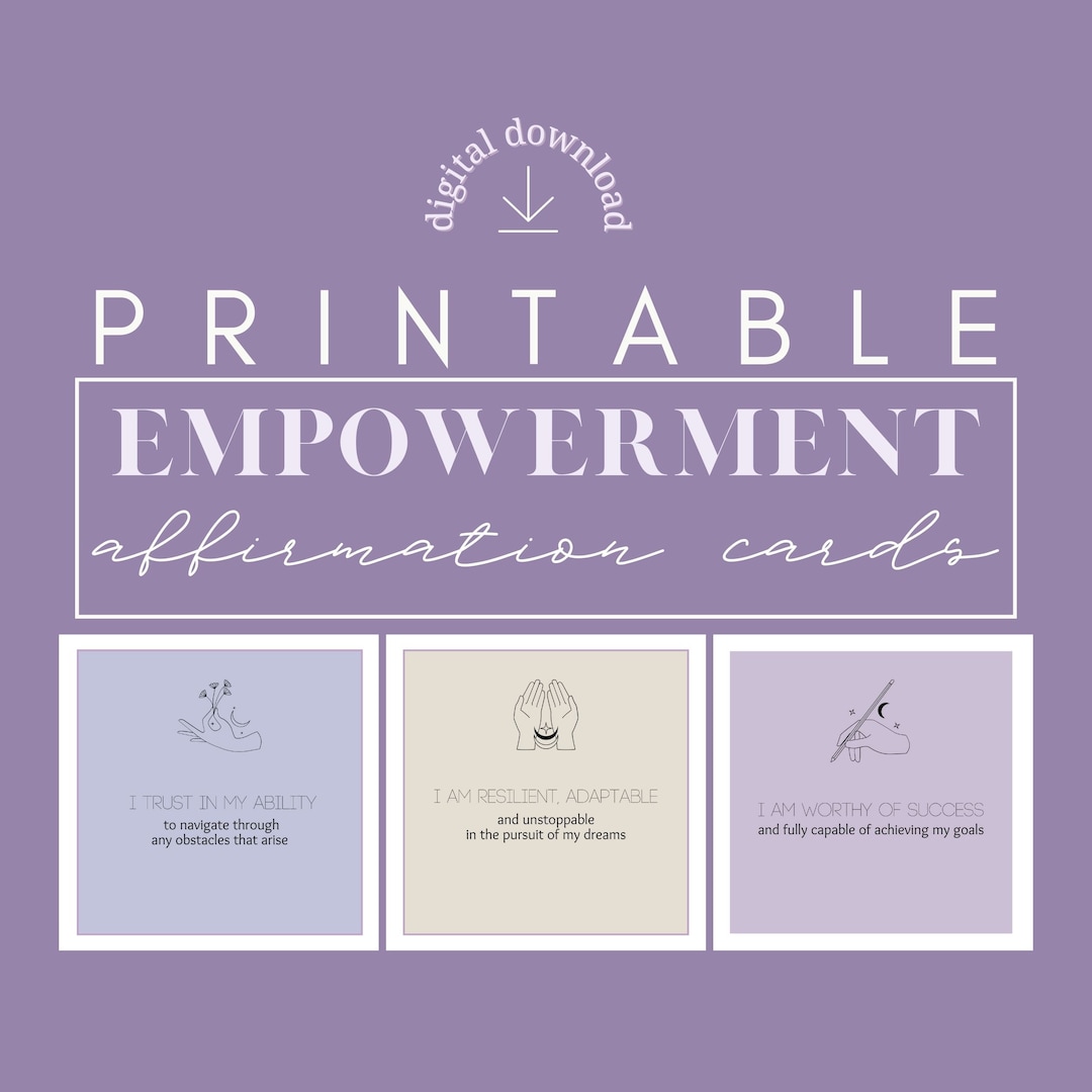 Printable Empowerment Affirmation Cards for Meditation, Self-love, Self ...