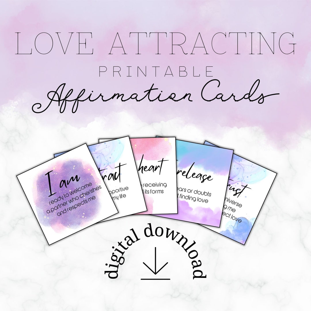 Printable Love Attracting Affirmation Cards For Meditation