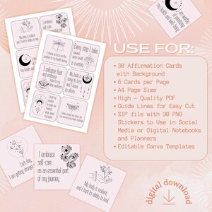 Health Warrior Printable Affirmation Cards for Healing Meditation, Self ...