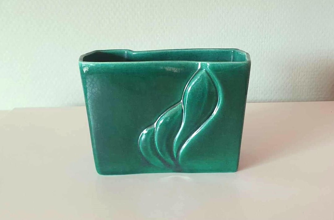 Californian Pottery MCM Green Ceramic Planter - Claire Lerner Calif ...