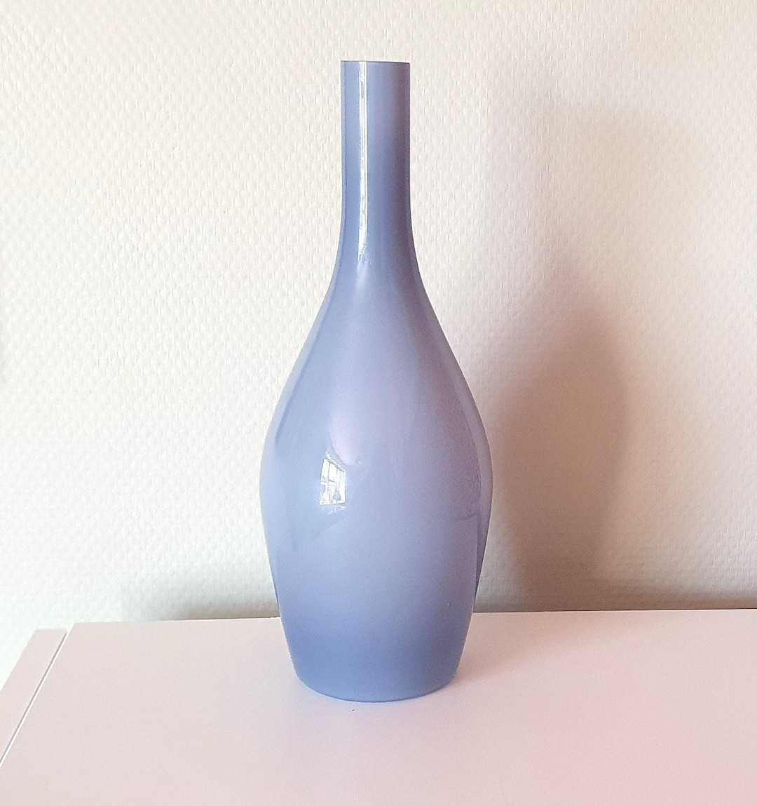 Jacob Bang Vase 1960 Cased Glass Grey Blue for Kastrup-holmegaard - Etsy