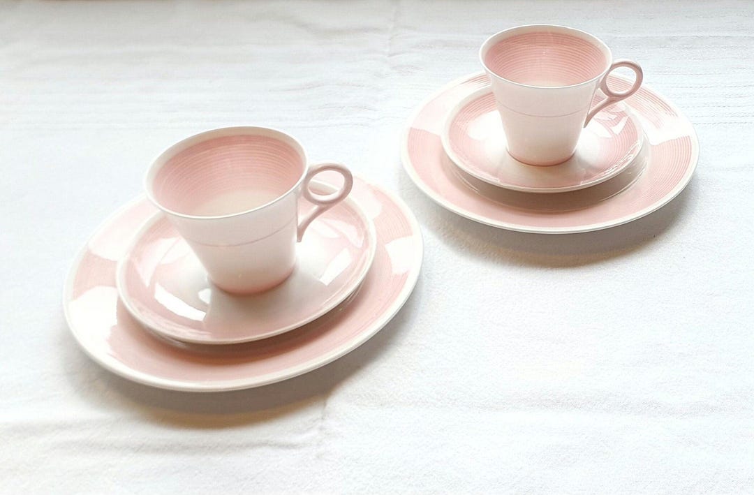 Shelley Pink Swirl Regent Teacup Trio - 1960s - Bone China - Etsy