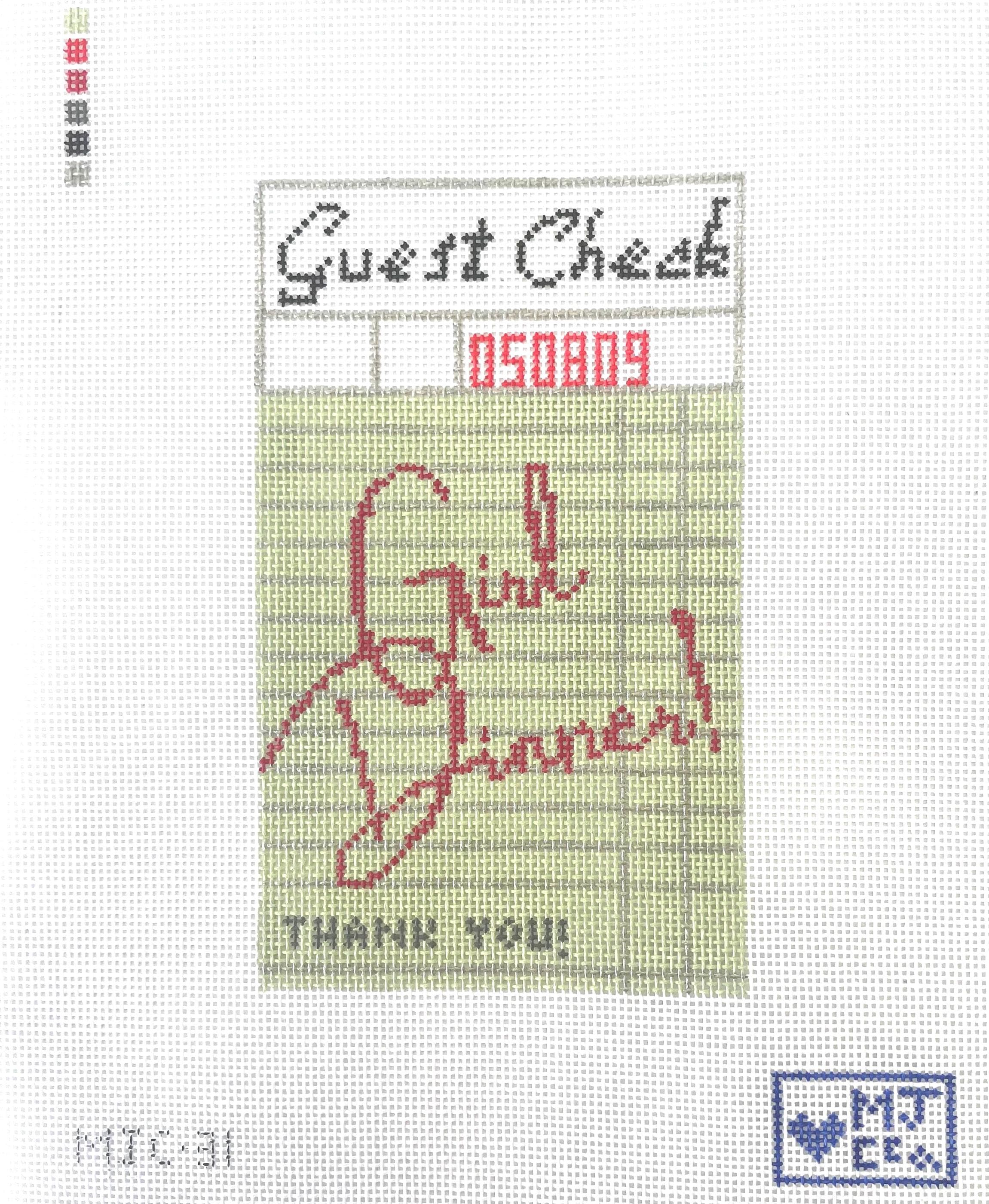 Girl Dinner Guest Check Hand Painted Needlepoint Canvas - Etsy
