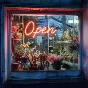 Open Neon Sign Business Logo | Handmade Custom Led Sign Wall Decor ...