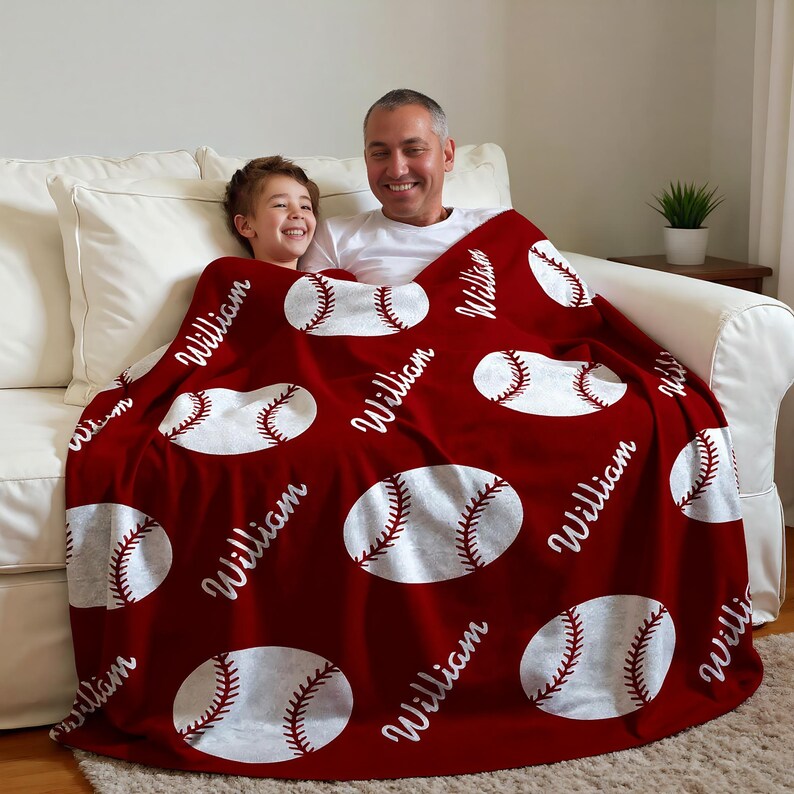 Personalized Sports Throw Blanket, Baseball, Football, Team Gift - Etsy