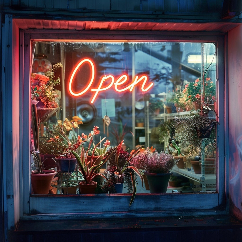 Open Neon Sign Business Logo | Handmade Custom Led Sign Wall Decor ...