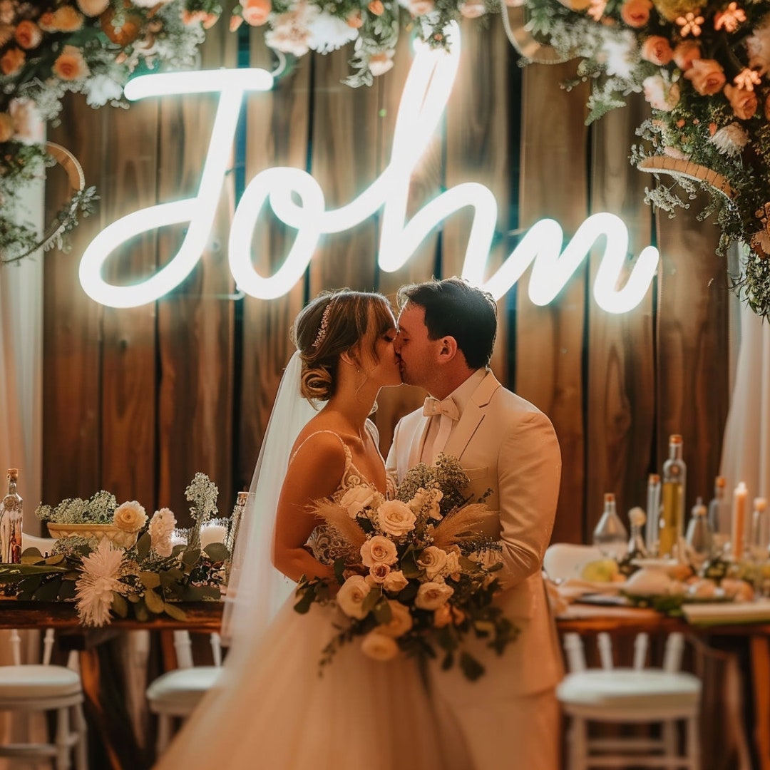 Custom Wedding Sign With LED Neon Light, Custom Neon Sign With Your ...