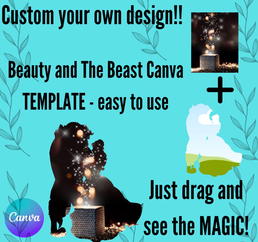 Beauty and the Beast Canva Frame Template Editable in Canva - Etsy
