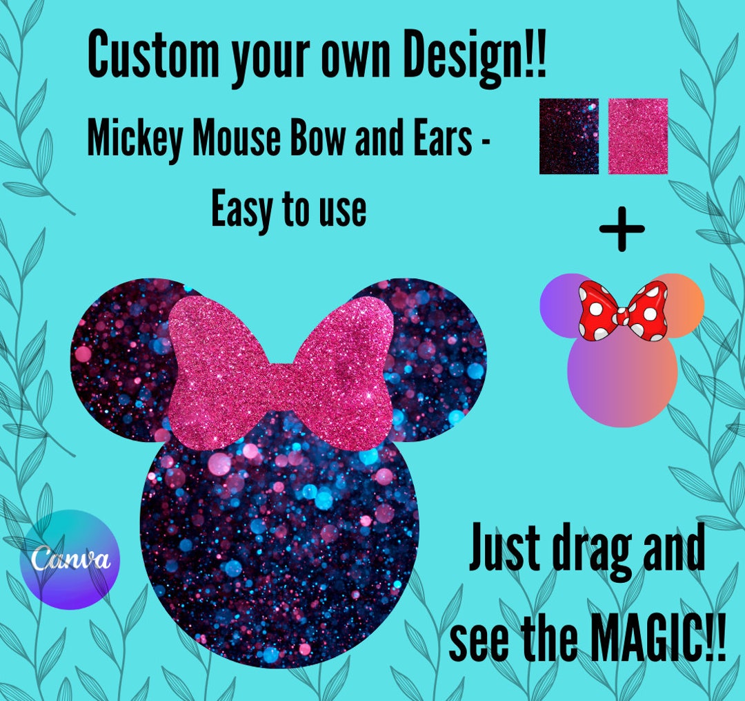Mickey Mouse Ears and Bow Canva Template Editable in Canva Pro or Free ...