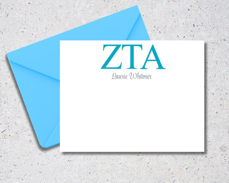 Custom Greek Sorority/fraternity Note Card Set (10 Cards, Personalized ...