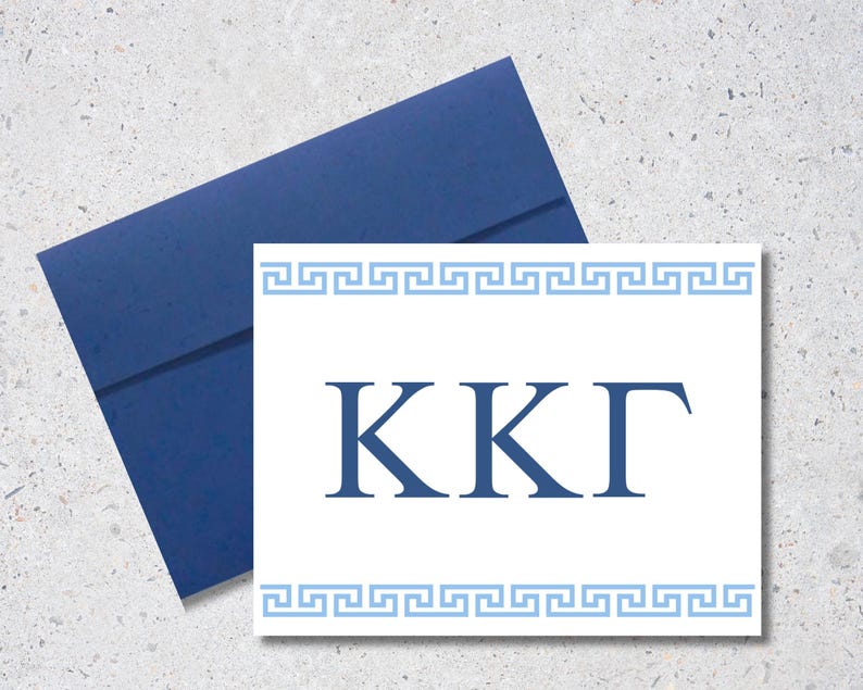 Custom Greek Folded Note Card Set With Coordinating Envelopes. Each Set ...