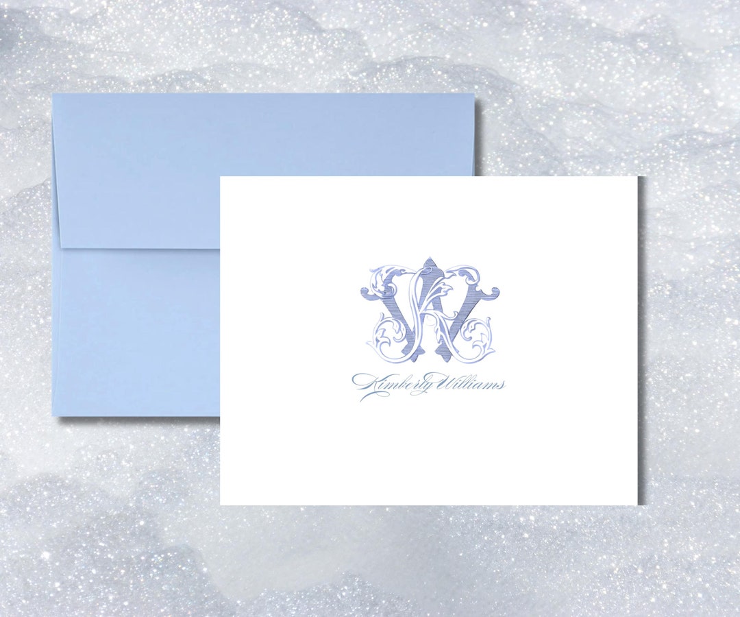 Elegant Intertwined Monogram Stationery Set: Personalized Note Cards - Etsy