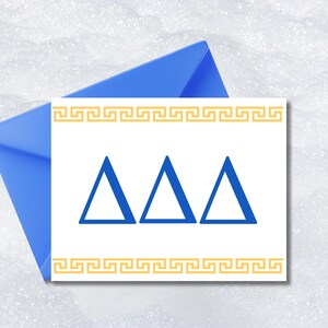 Custom Greek Folded Note Card Set With Coordinating Envelopes. Each Set ...