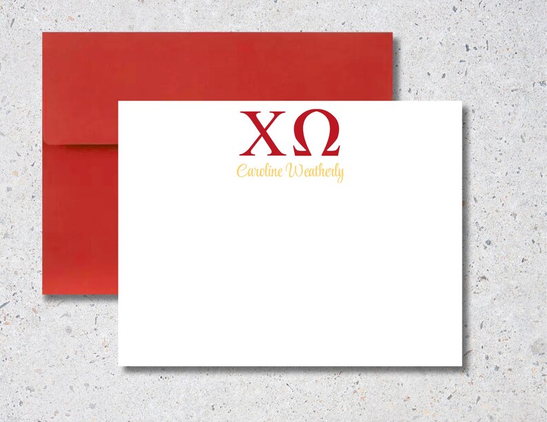 Custom Greek Sorority/fraternity Note Card Set (10 Cards, Personalized ...