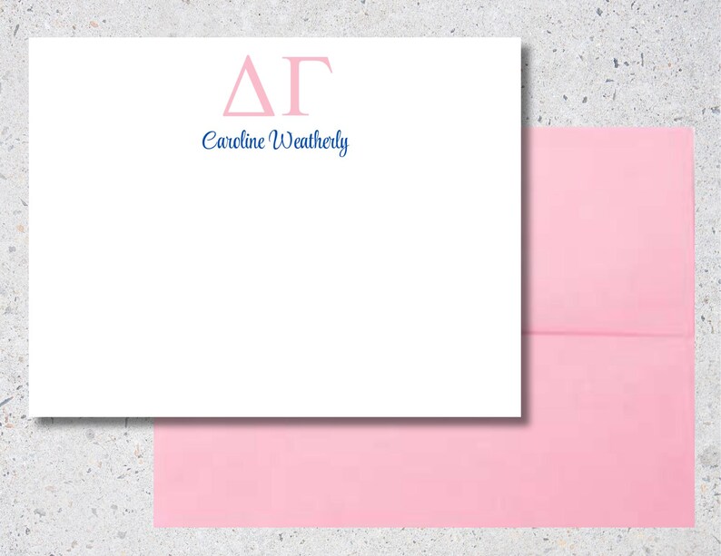 Custom Greek Sorority/fraternity Note Card Set (10 Cards, Personalized ...
