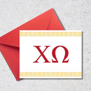 Custom Greek Folded Note Card Set With Coordinating Envelopes. Each Set ...