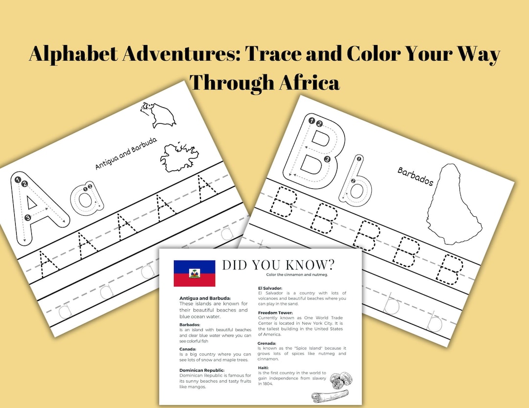 Alphabet Adventures: Trace and Color Your Way Through Africa | Alphabet ...