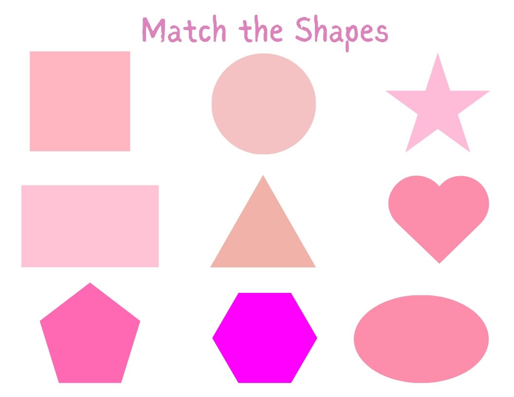 Shape Matching Cut-out Worksheets Homeschool Materials Educational ...