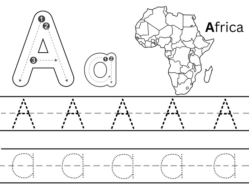 Alphabet Adventures: Trace and Color Your Way Through Africa - Etsy