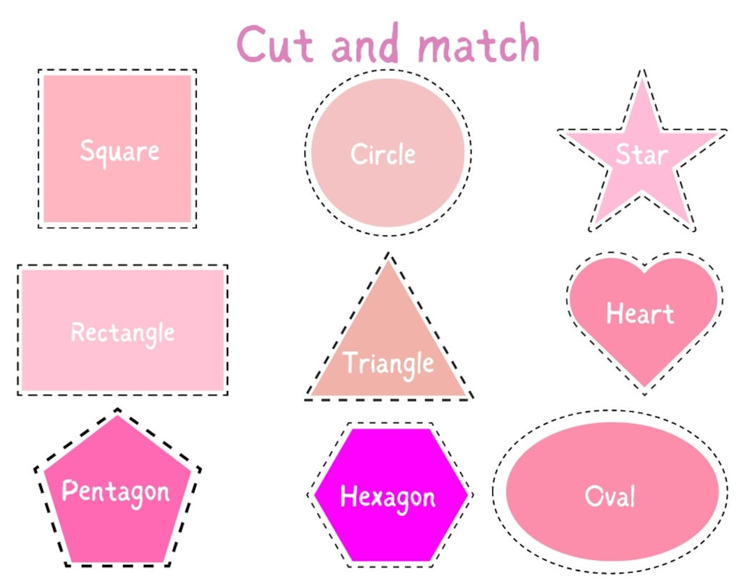 Shape Matching Cut-out Worksheets | Homeschool Materials | Educational ...