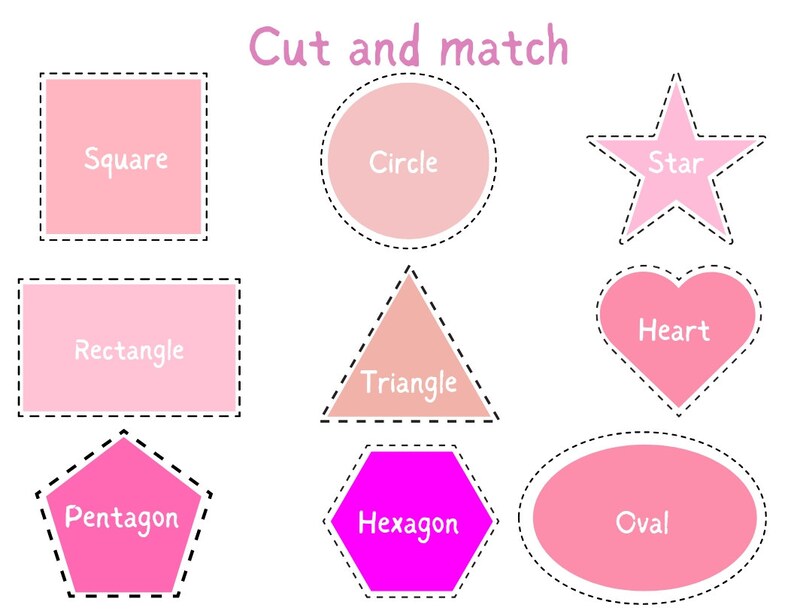 Shape Matching Cut-out Worksheets | Homeschool Materials | Educational ...