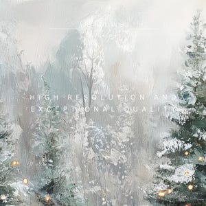 Pine Forest Christmas Frame TV Art, Snowy Country Forest Landscape ...