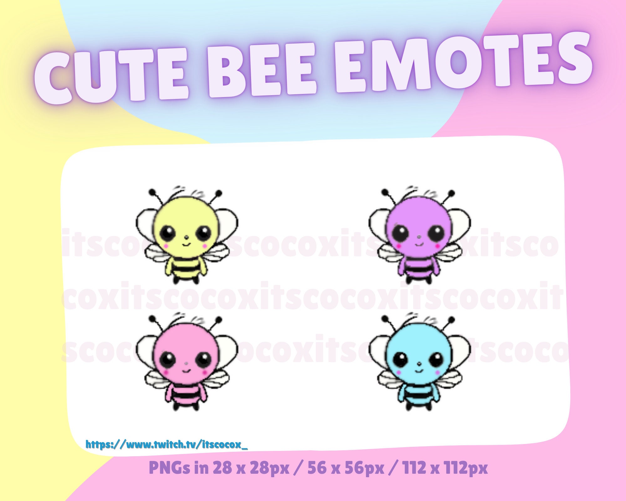 Cute Bee Twitch Emotes Discord Emotes Girly Colourful Cute - Etsy