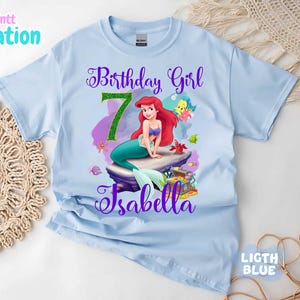 Princess Mermaid Birthday T Shirt, Princess Ariel Birthday Theme Party, Personalized Family ...