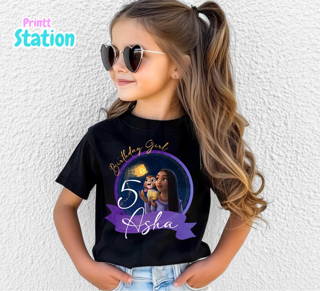 Inspired Wish Birthday Shirt, Asha Birthday Theme Girl, Personalized ...