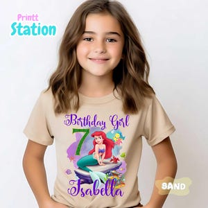 Princess Mermaid Birthday T Shirt, Princess Ariel Birthday Theme Party, Personalized Family ...
