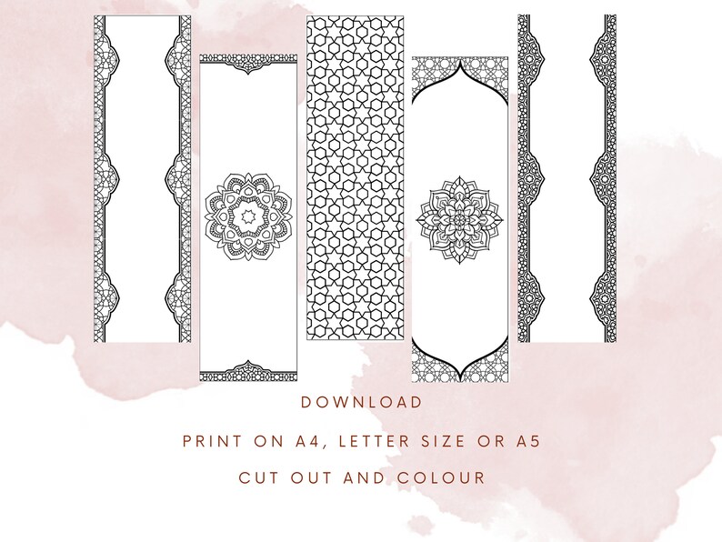 Islamic Colouring Bookmarks, Colouring Bookmarks, Cute Bookmark Set ...