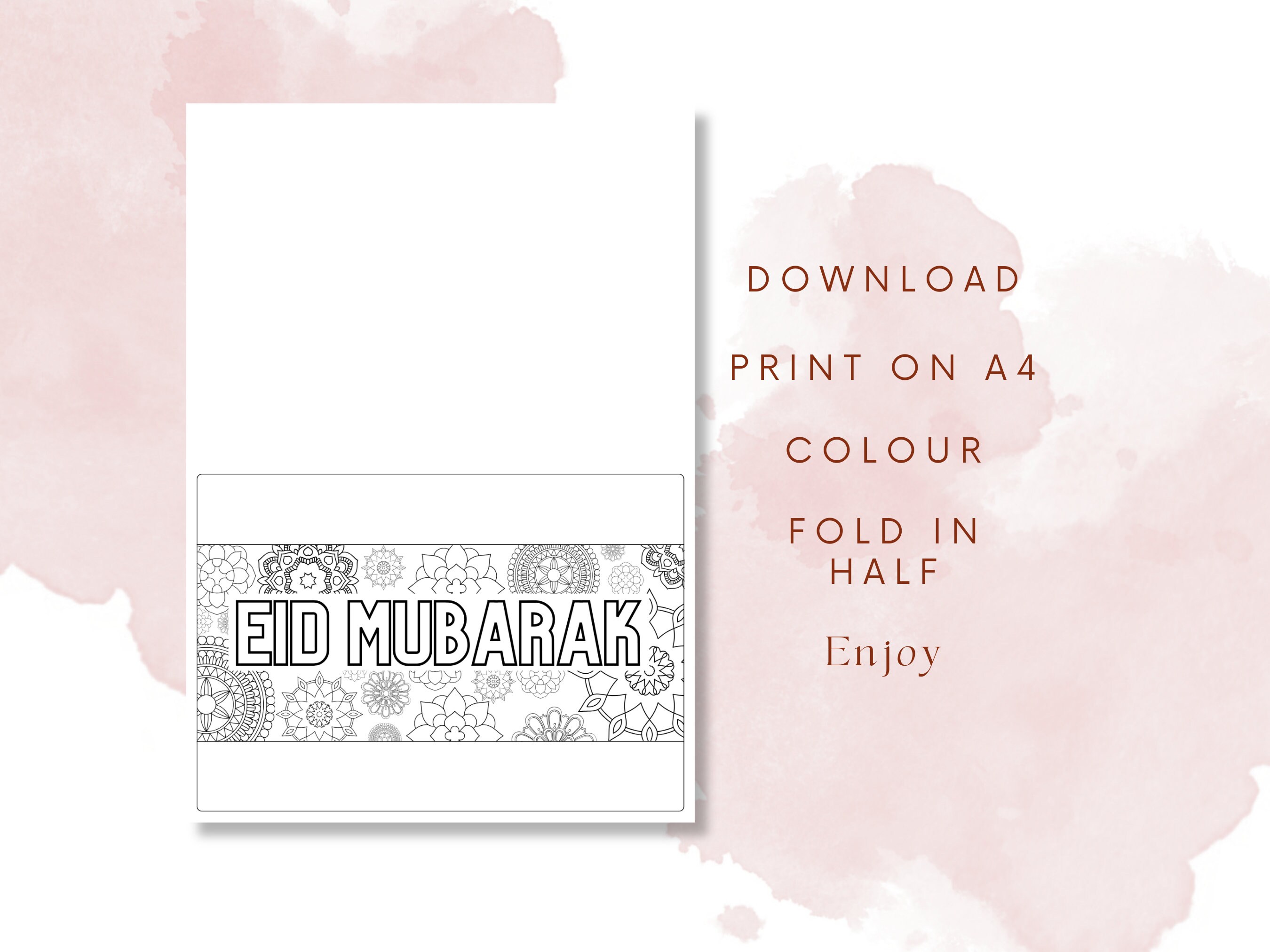 Printable Eid Colouring Card for Kids, Printable Eid Cards for Children ...