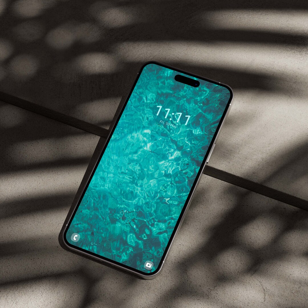 Abstract Mobile Phone Wallpaper, Minimal iPhone Screensaver, Turquoise ...