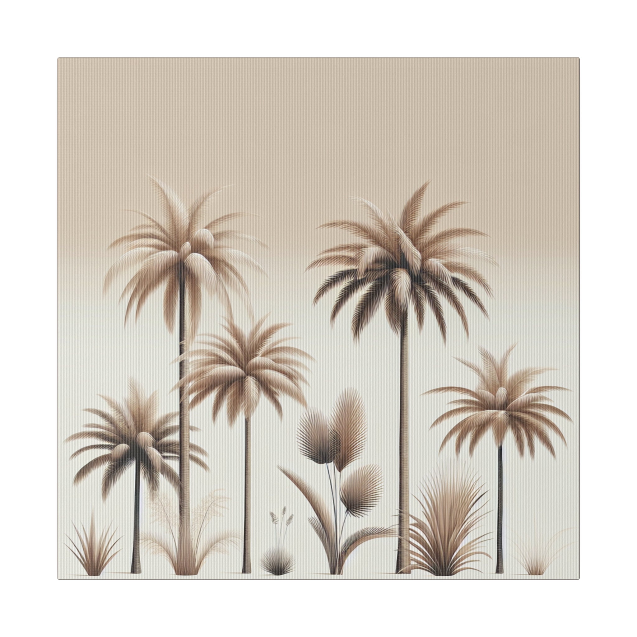 Beautiful, Neutral Aesthetic Palm Tree Sunset Print Matte Canvas ...
