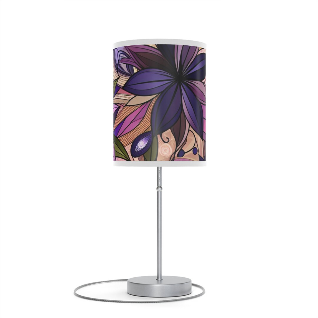 Beautiful Purple Flower Shade Lamp on a Stand, USCA Plug - Etsy