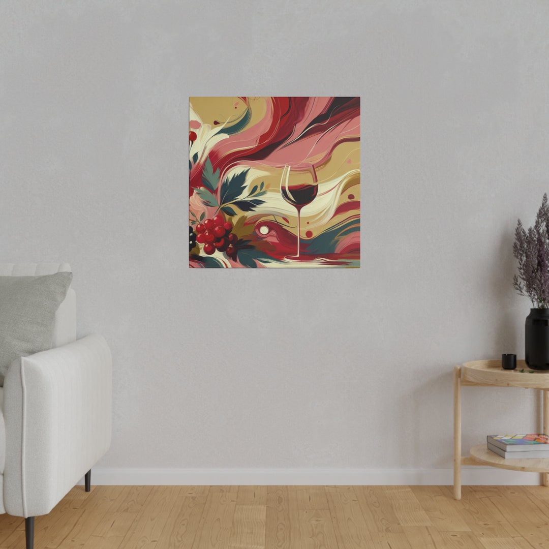 Gorgeous Abstract Red Wine Art Print Beautiful Deep Colors Matte Canvas ...