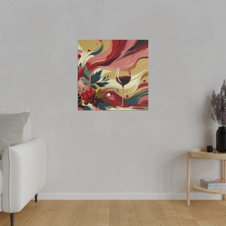 Gorgeous Abstract Red Wine Art Print Beautiful Deep Colors Matte Canvas ...