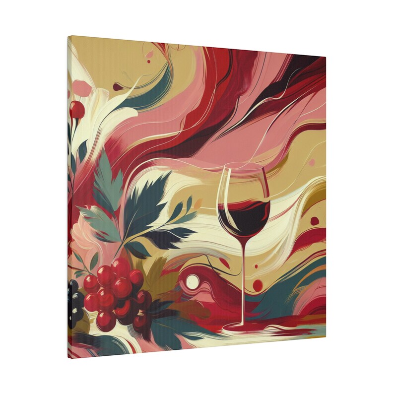 Gorgeous Abstract Red Wine Art Print Beautiful Deep Colors Matte Canvas ...