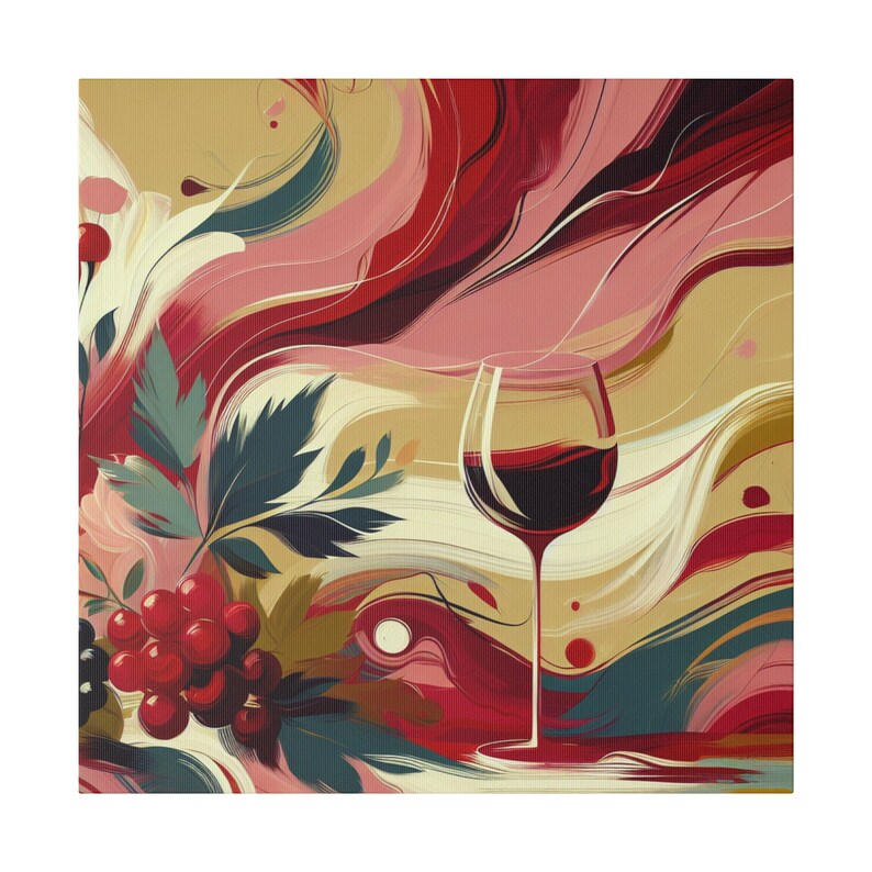 Gorgeous Abstract Red Wine Art Print Beautiful Deep Colors Matte Canvas ...