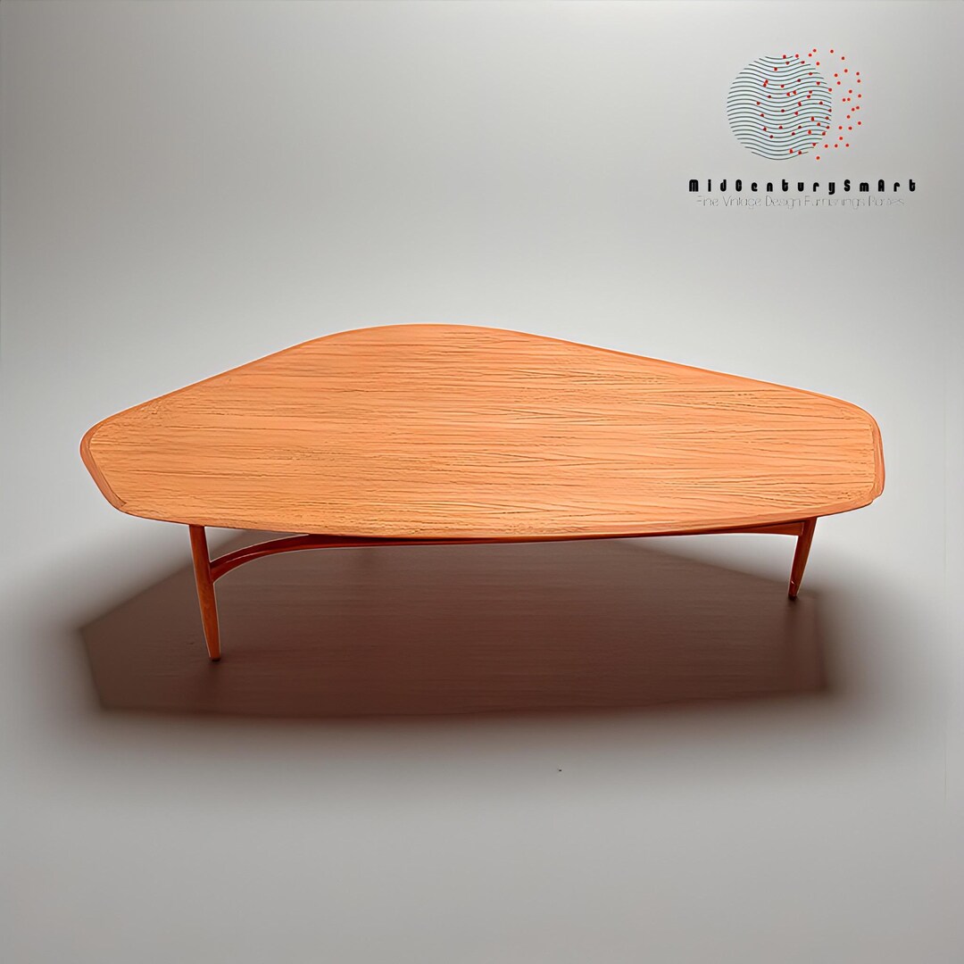 Large Scandinavian Mid-century Modern Vintage Boomerang Coffee Table in ...