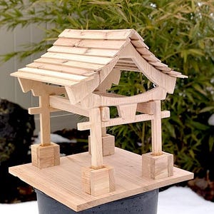 Cedar Pagoda Bird Feeder - Handcrafted Wooden Birdhouse, Unfinished ...