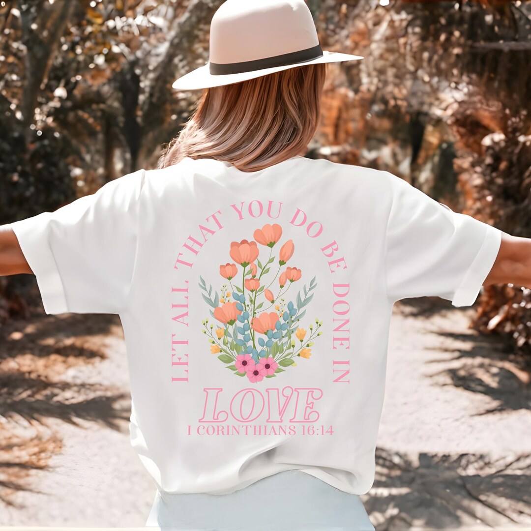 Trendy Christian T-shirt Merch, Words on Back Bible Verse Hoodie, Jesus ...