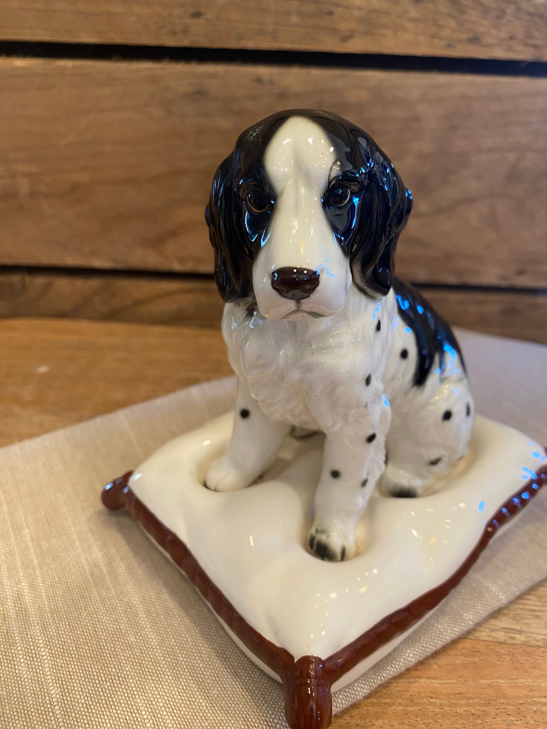 Porcelain English Springer Spaniel on Pillow - Etsy