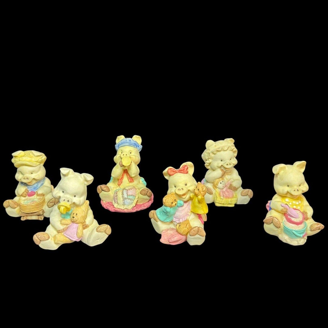 Vintage 90s 2" Baby Pigs in Diapers J.C. Figurines - Lot of 6 - Etsy
