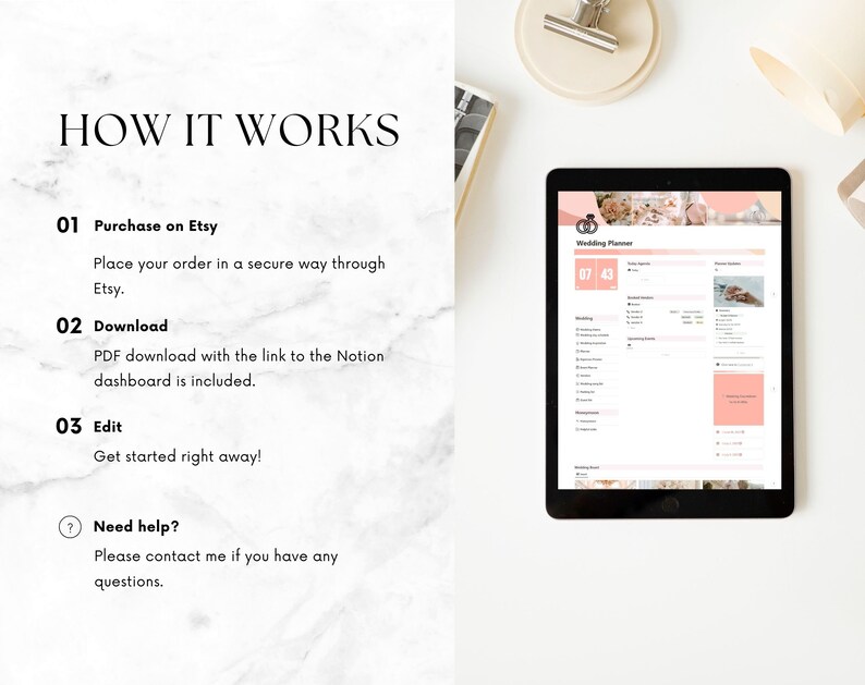 Wedding Planner Notion Template | Aesthetic Notion Wedding Dashboard ...