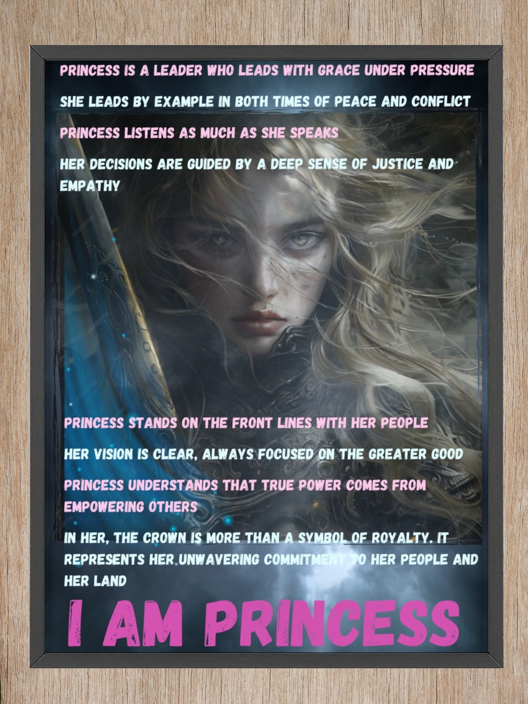 Girls Empowerment Posters With Wooden Frame, Inspirational Girls Gift ...