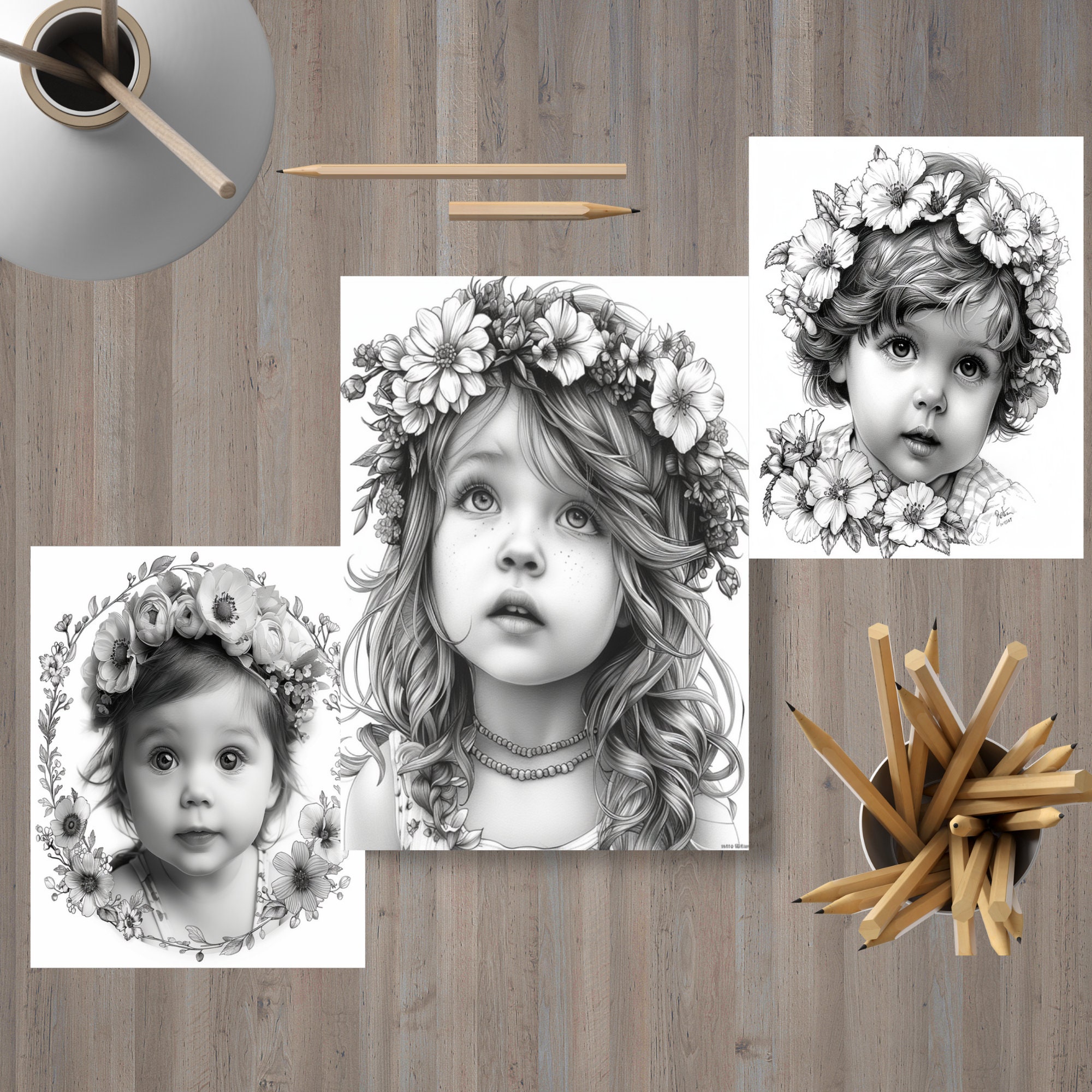 30 Coloring Pages Coloring Book, Instant Download, Grayscale Coloring ...